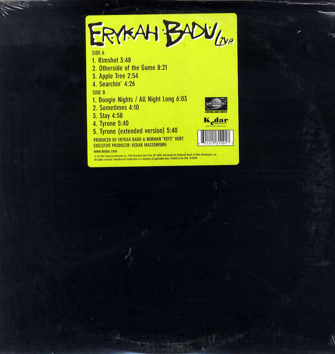 新品ﾚｺｰﾄﾞ ERYKAH BADU – LIVE – レコード販売 有限会社フリークス